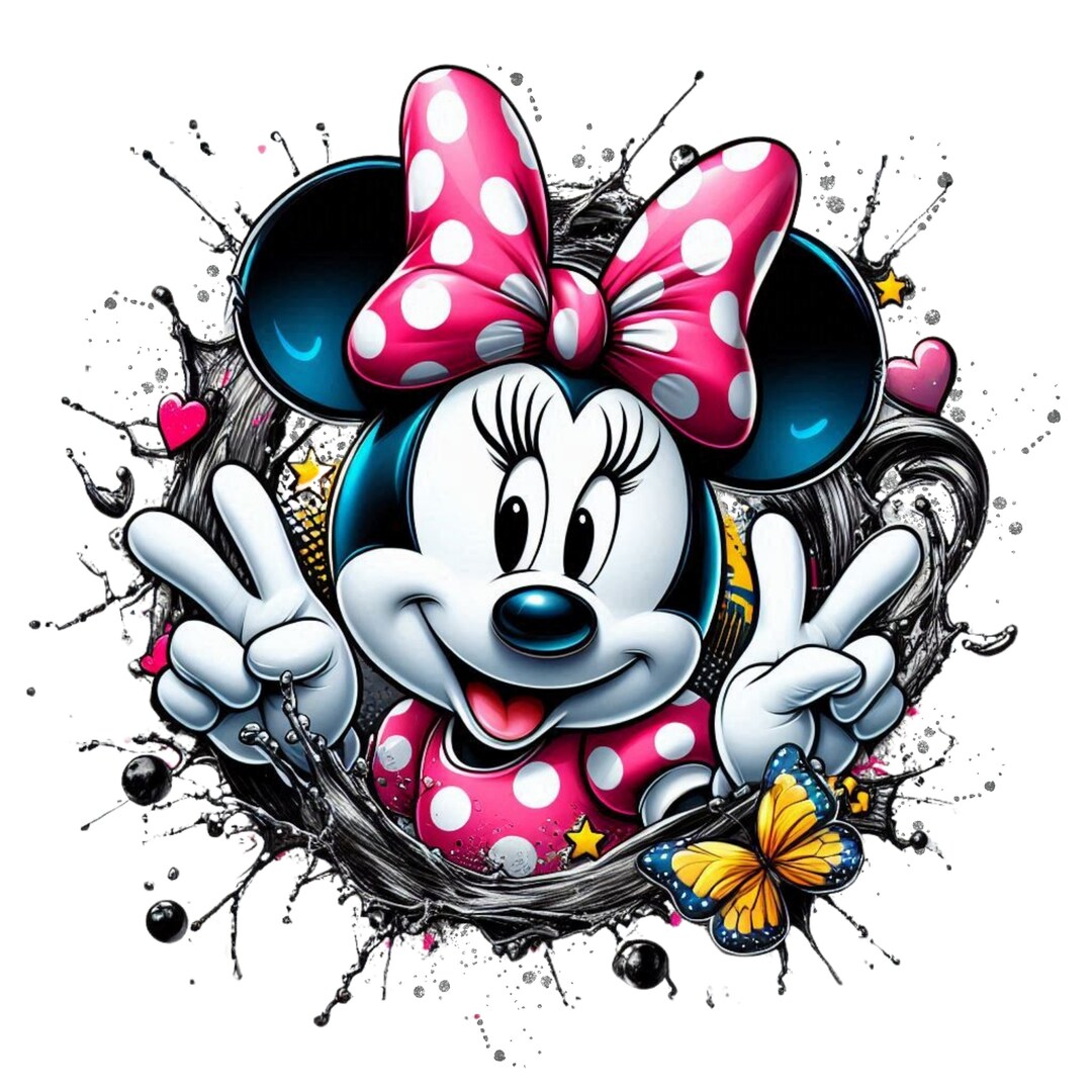 Minnie Mouse Png, Watercolor, Transparent Background, Clipart, Splash ...