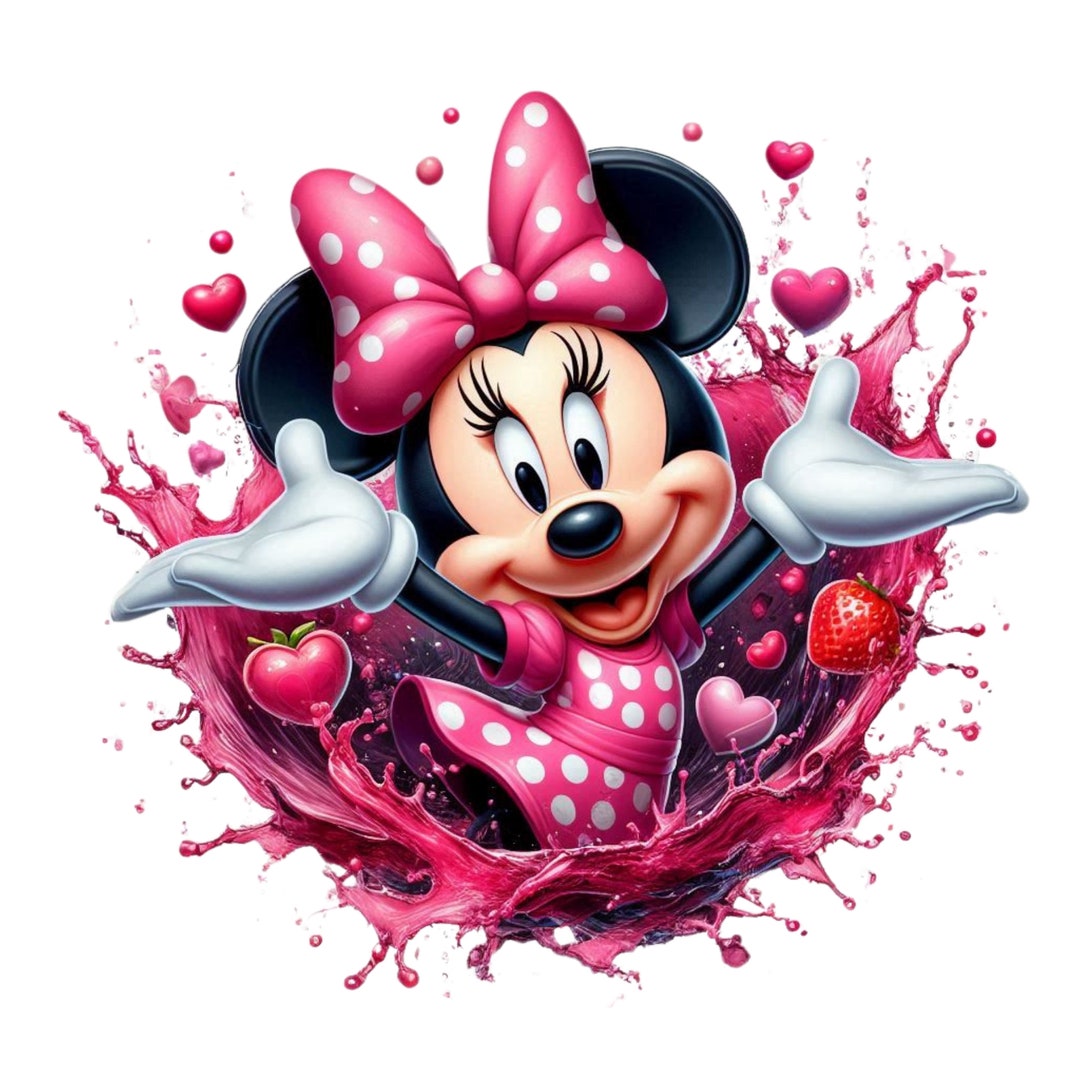 Minnie Mouse Png, Watercolor, Transparent Background, Clipart, Splash ...