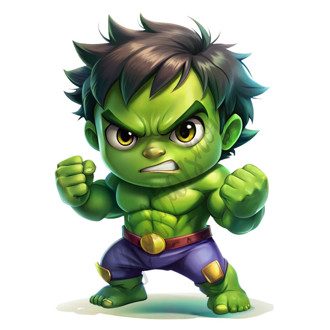 Hulk, Chibi Hulk, Png File, Clipart, Superhero Png, Sublimation Image , Instant Download ...