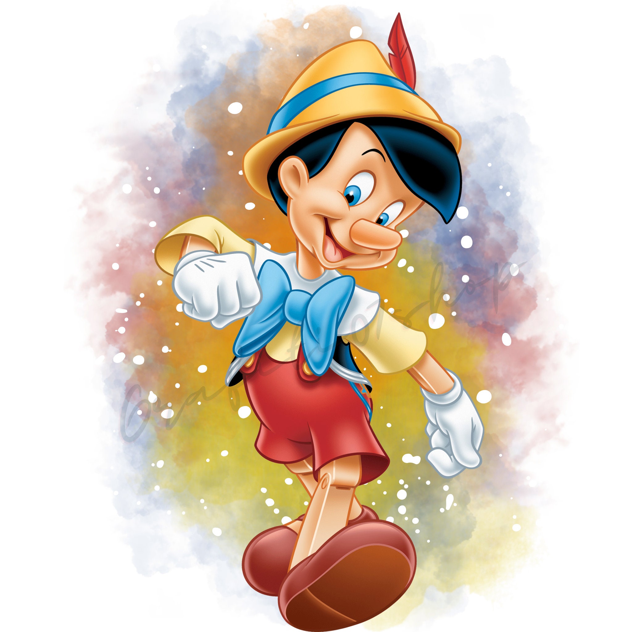 Pinocchio Watercolor Design Pinocchio Clipart Pinocchio Png - Etsy