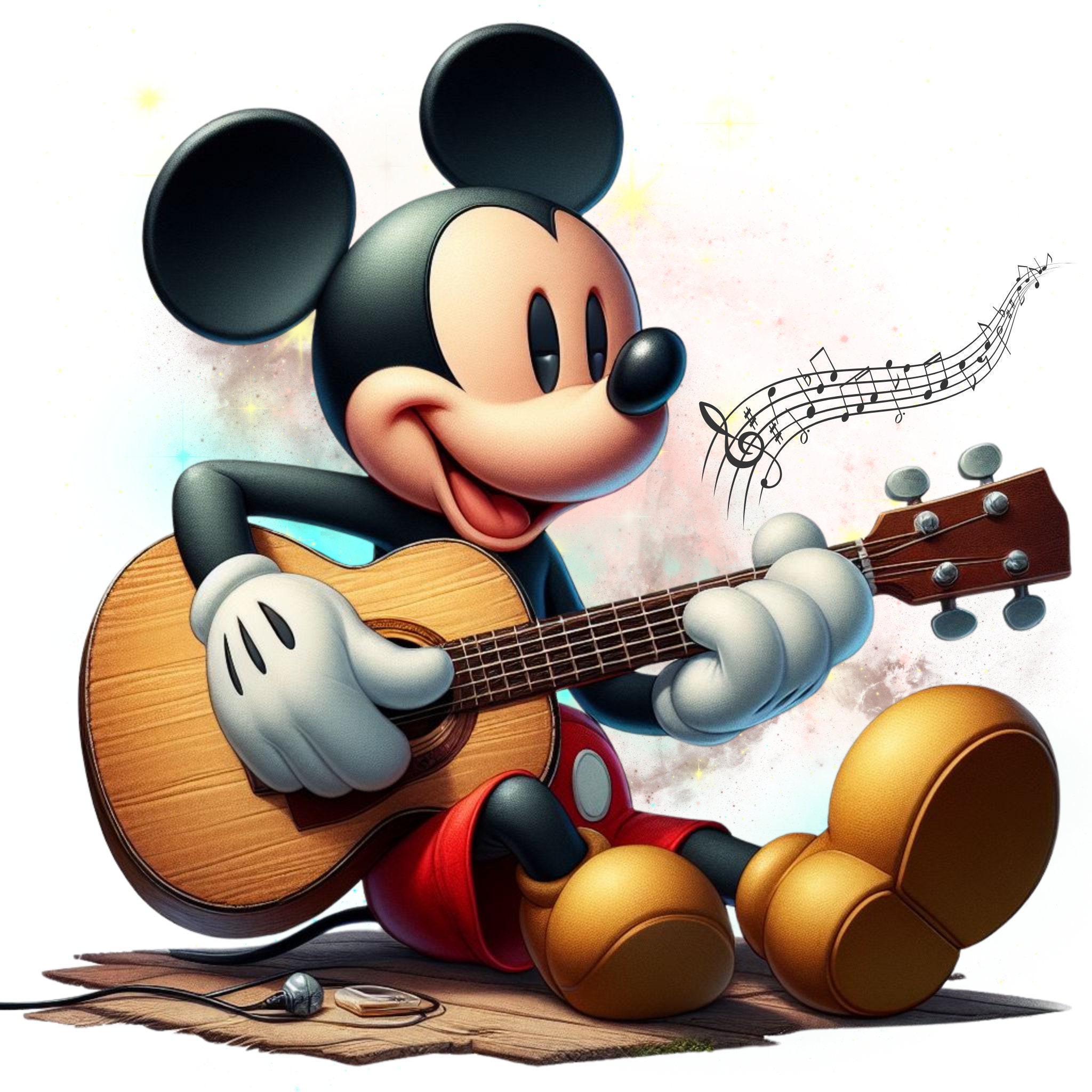 Mickey Mouse Playing Guitar, Mickey Mouse Png, Transparent Image, High ...