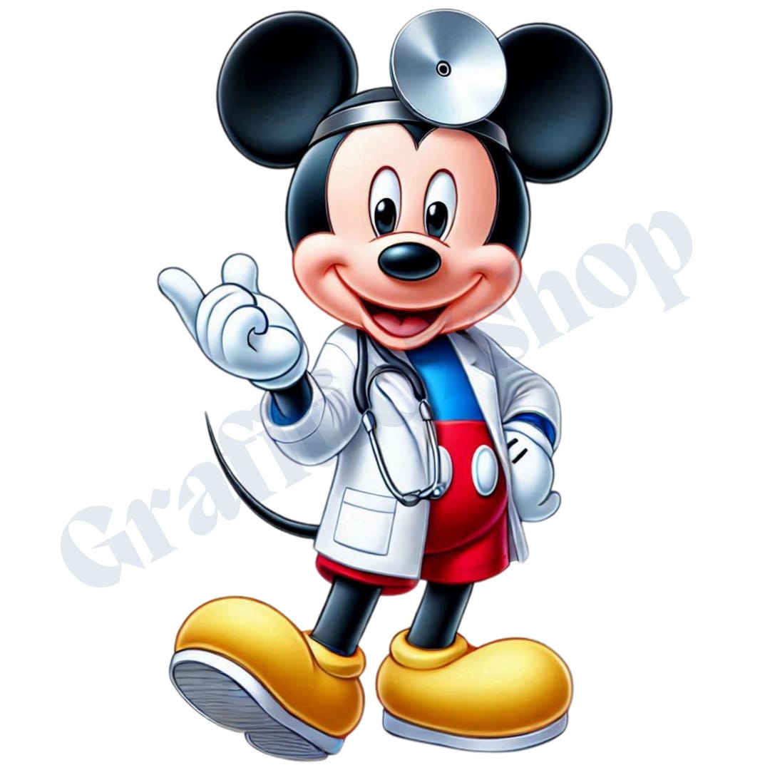 Mickey Mouse PNG, Doctor Mickey Mouse, Transparent Background, Vibrant ...