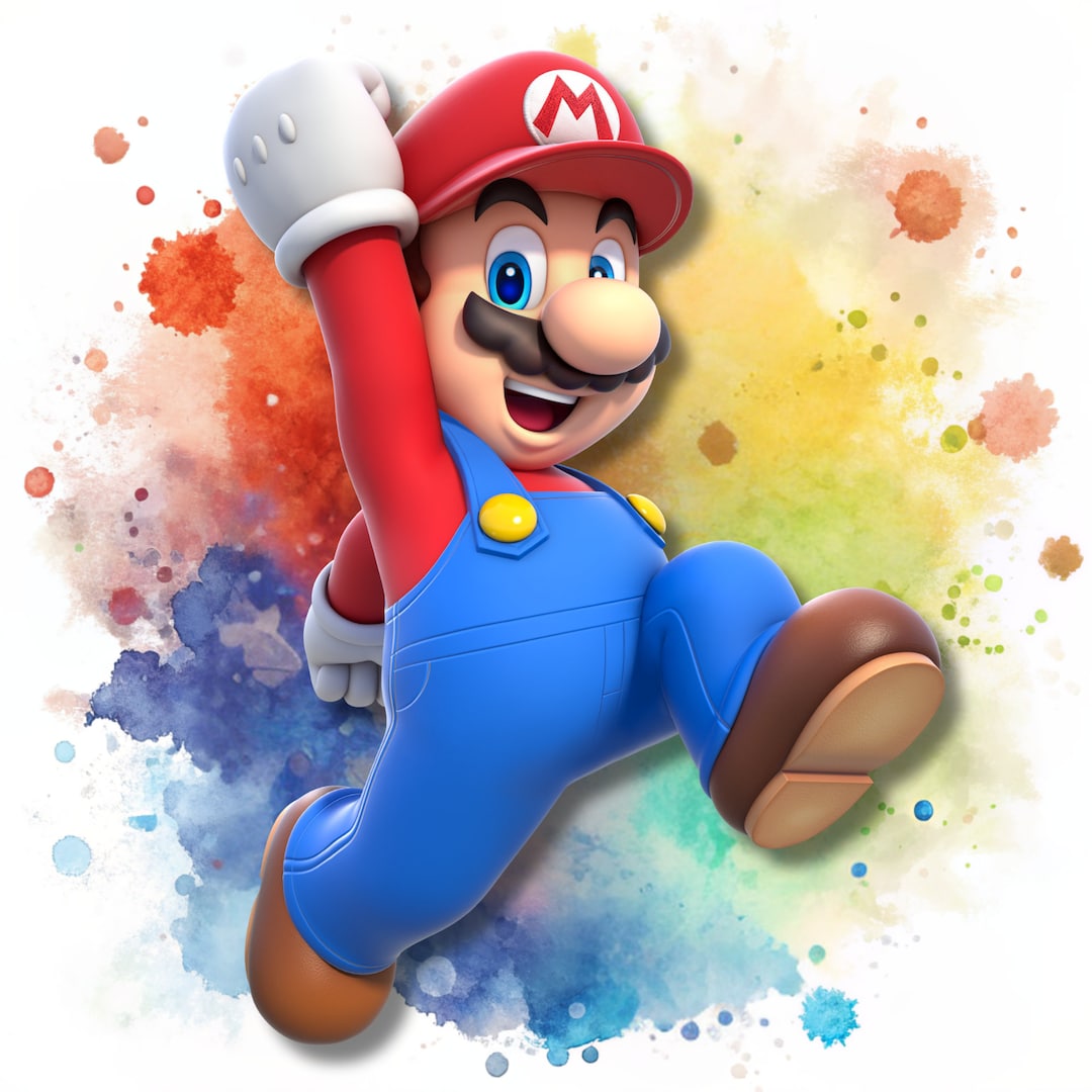 Super Mario Png, Mario Bros, Watercolor, Splash, Luigi Png, Transparent ...