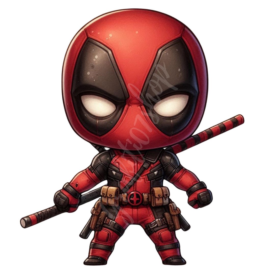 Deadpool, Chibi Deadpool, Png File, Clipart, Superhero Png, Sublimation ...