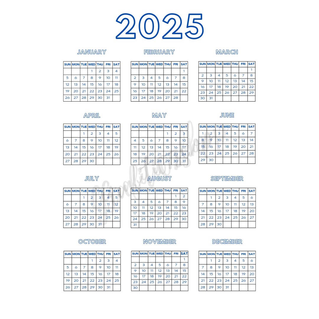 Annual Calendar, Calendar Png, 2025 Calendar, Transparent Background ...
