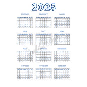 Annual Calendar, Calendar Png, 2025 Calendar, Transparent Background ...