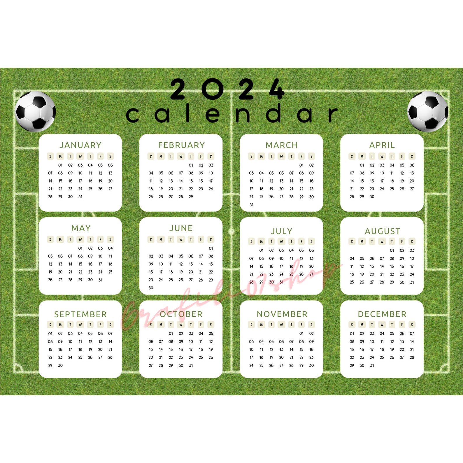 2024 Calendar, New Year Calendar, 2024 Png, Yearly Planner, New Year ...