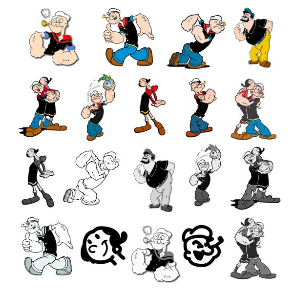 Popeye Png Clipart - Etsy