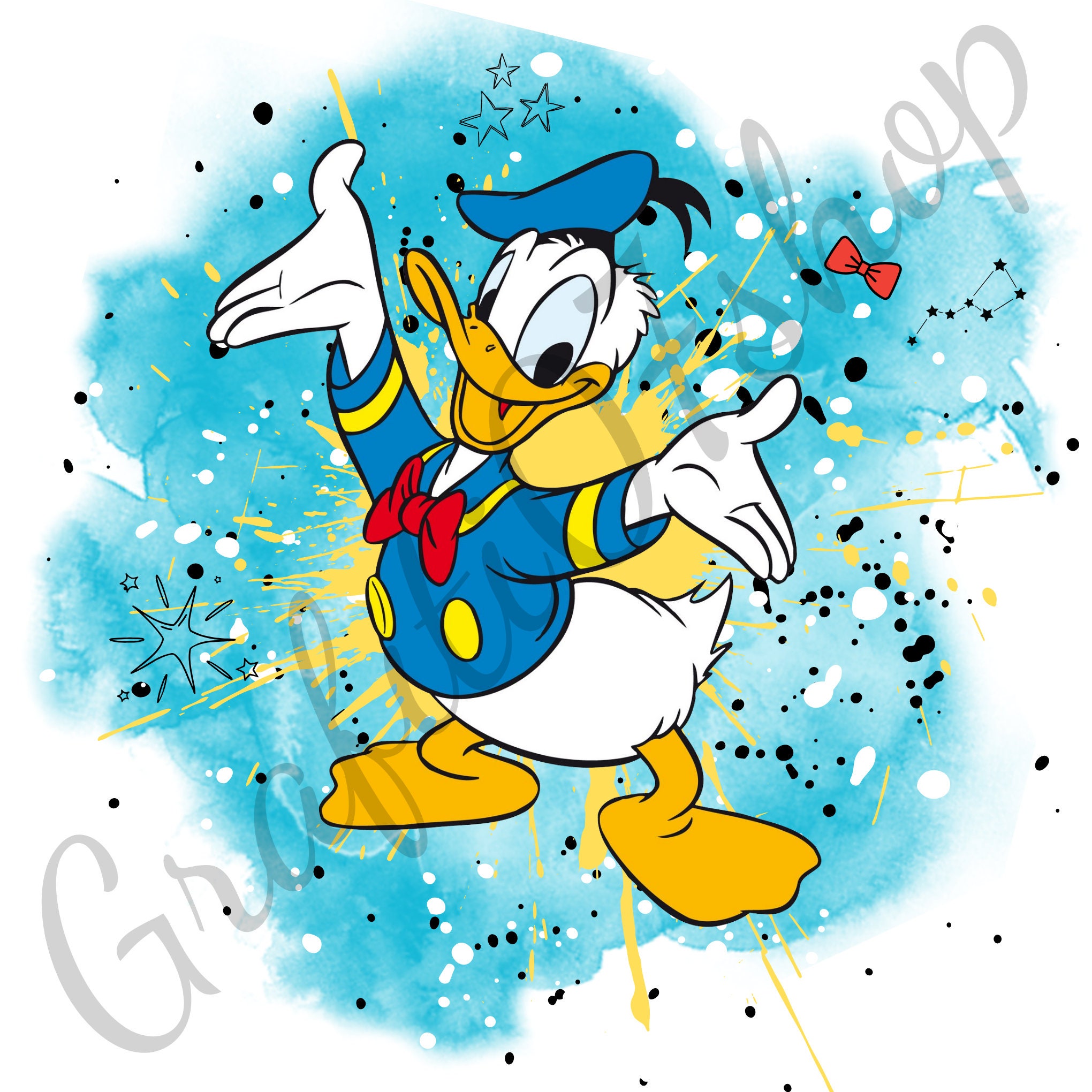 Donald Duck Watercolor Donald Duck Clipart Donald Duck Png - Etsy