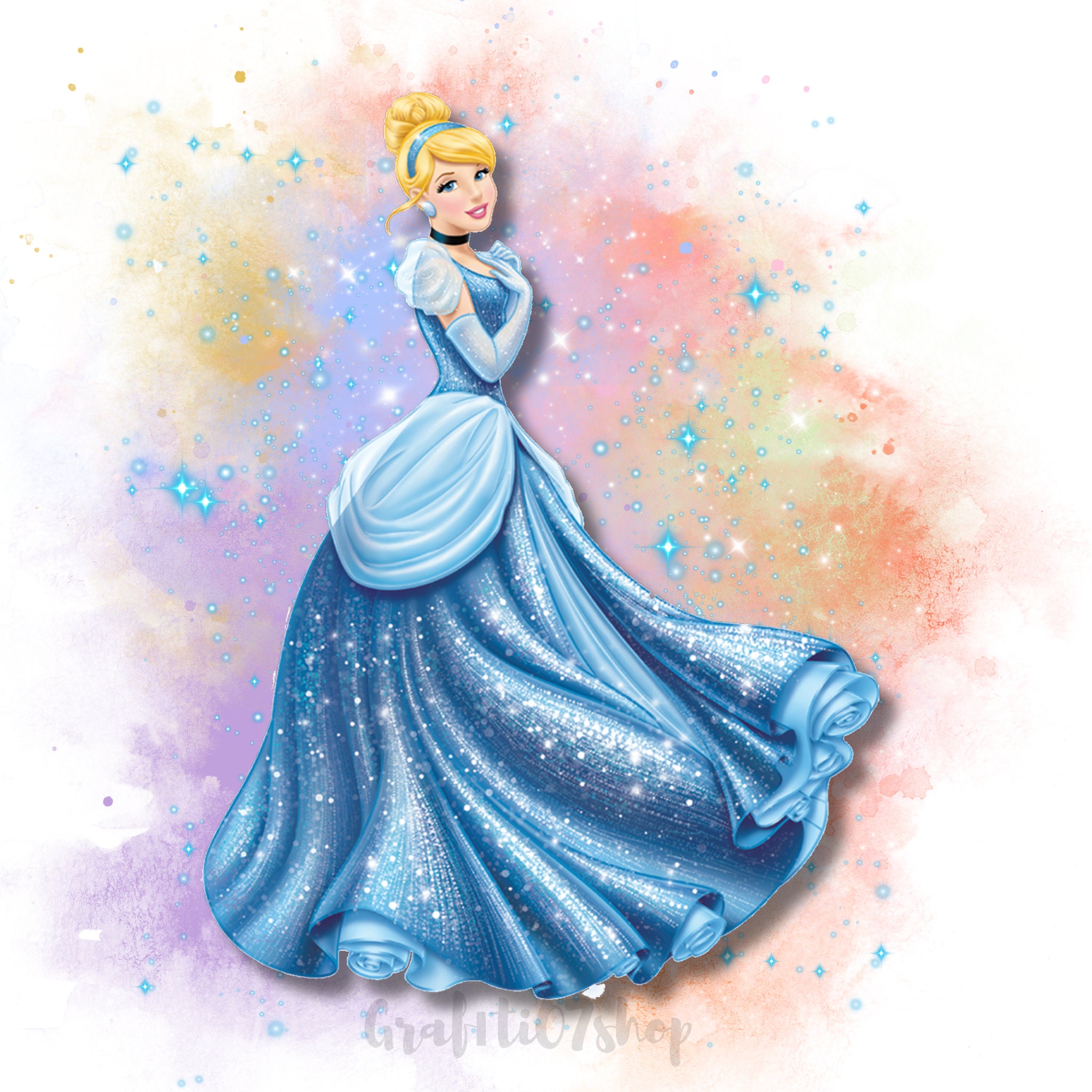 Cinderella Watercolor Design, Cinderella Clipart, Cinderella ...