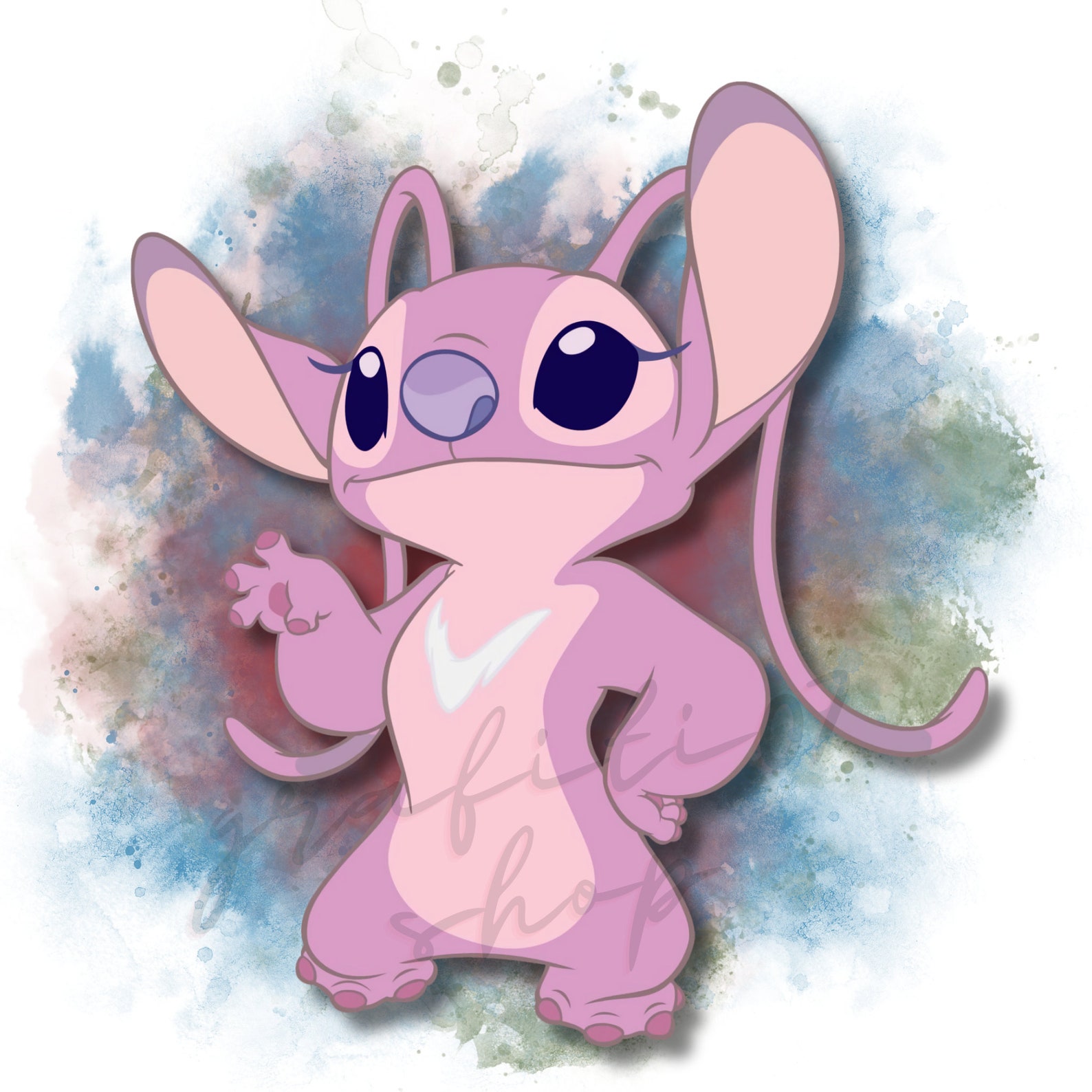 Lilo and Stitch Watercolor Design, Angel Clipart, Angel Watercolor ...