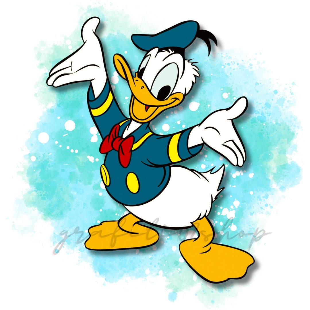 Donald Duck Watercolor Design, Donald Duck Transparent Background ...