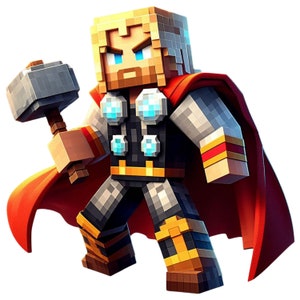 Thor PNG, Thor Pixel Art, Superhero, Avengers, Sublimation Image ...