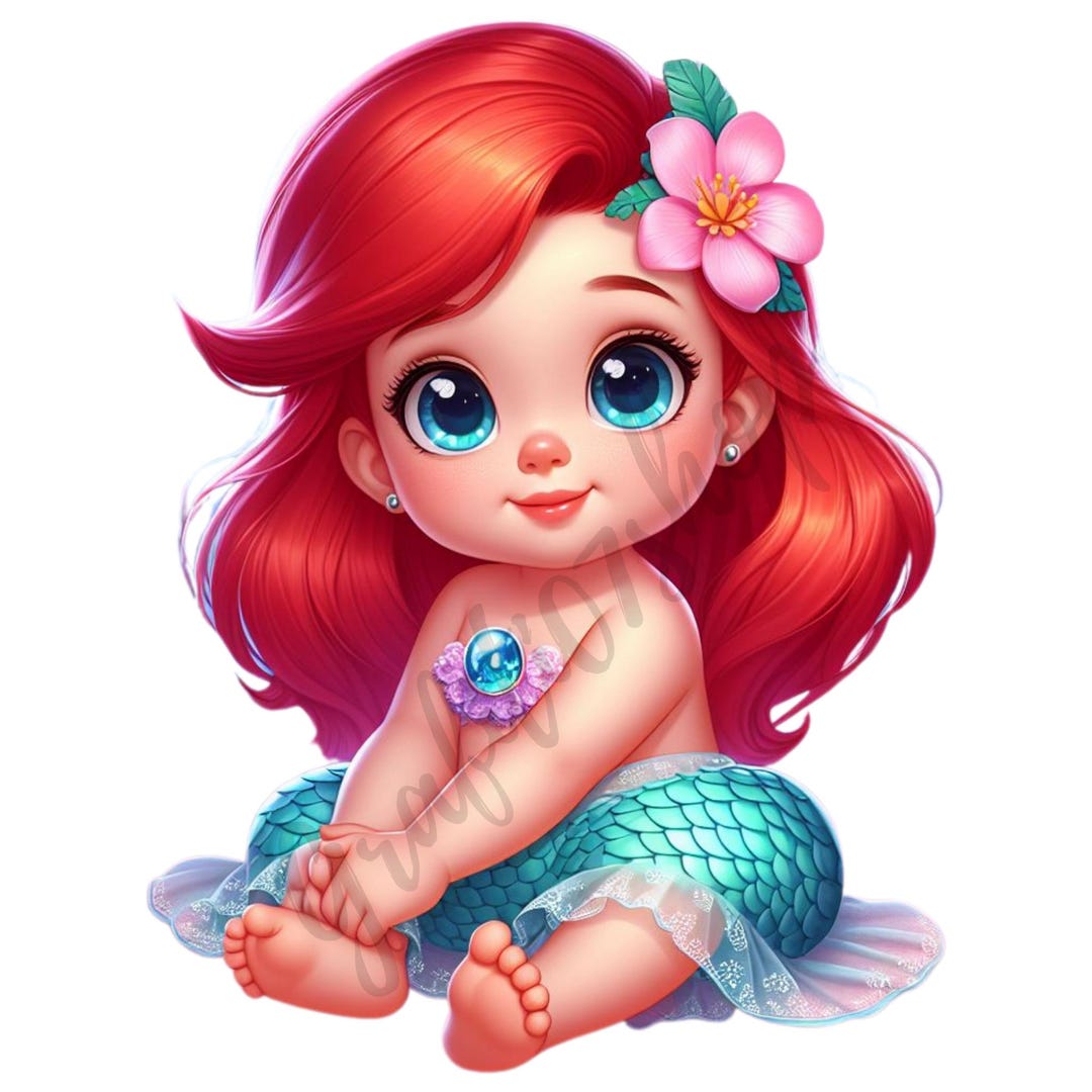 Princess Ariel, Baby Ariel, Clipart, Png Format, Transparent Background ...