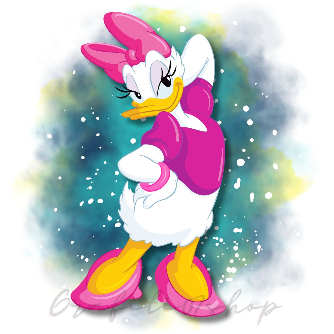 Daisy Duck Watercolor Design, Daisy Duck Clipart, Daisy Duck Png, Daisy ...