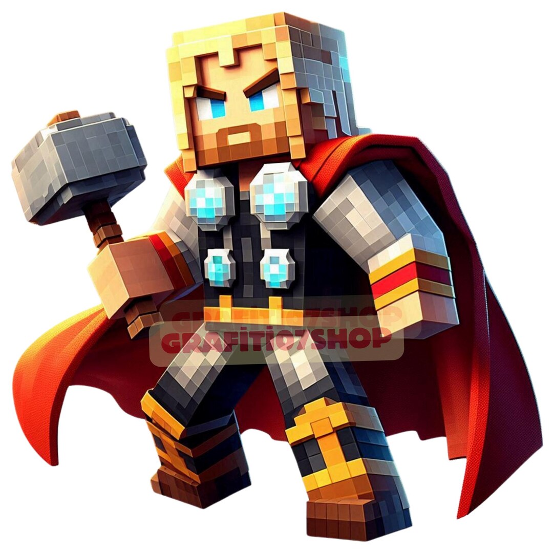 Thor, Pixel Art Design, Png File, Thor Clipart, Superhero Png ...