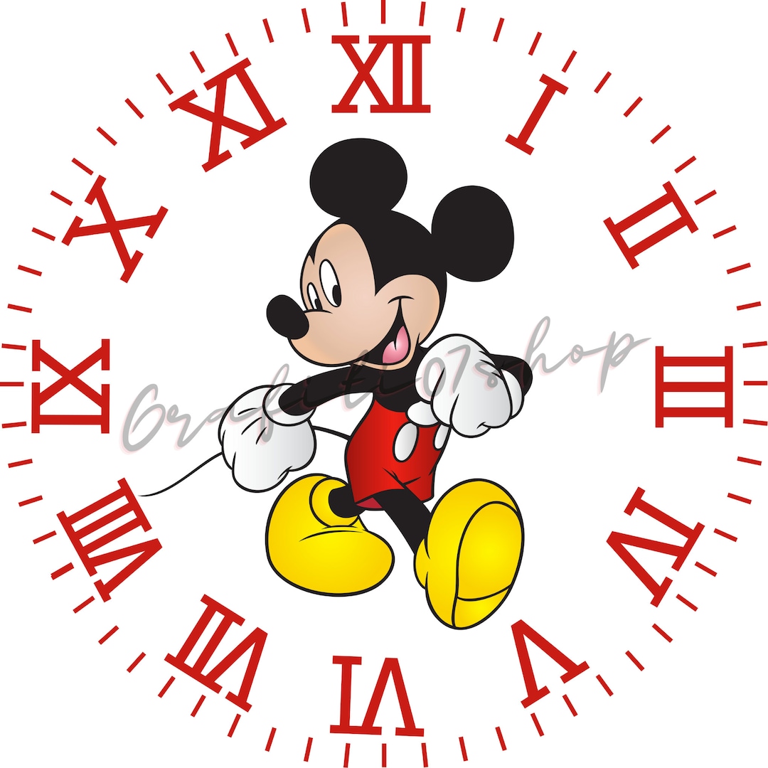 Mickey Mouse Themed Wall Clock, Mickey Mouse Clipart, Wall Clock Design ...