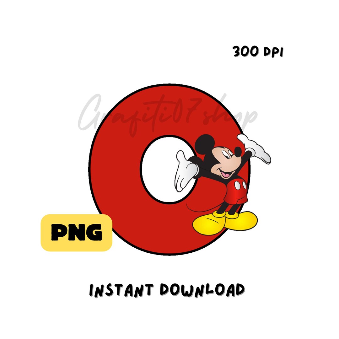 Mickey Mouse Printable Mickey Font Zero 0 Birthday Cake Decoration ...