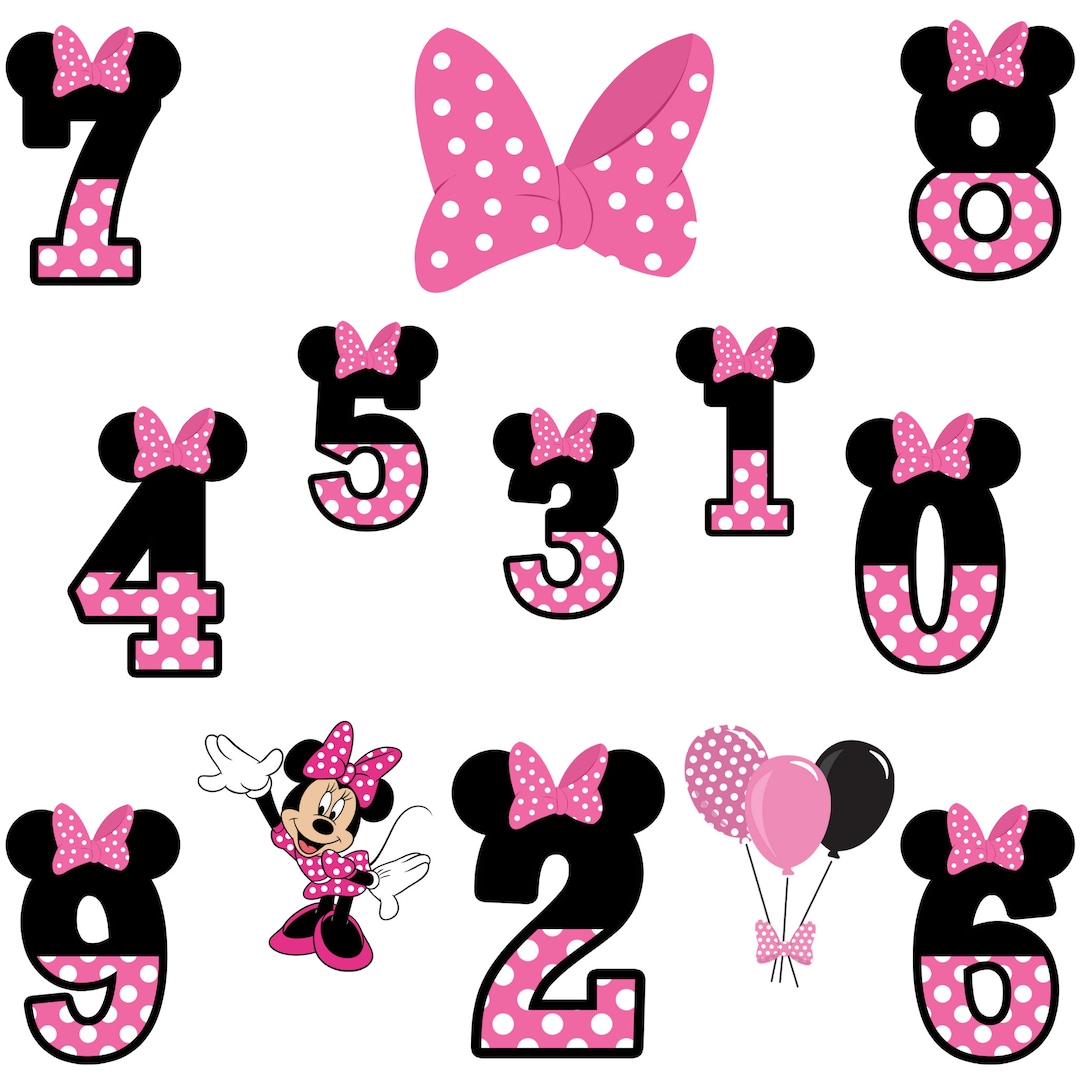 Minnie Mouse, Clipart , Minnie Mouse Themed Numbers, Birthday Numbers ...