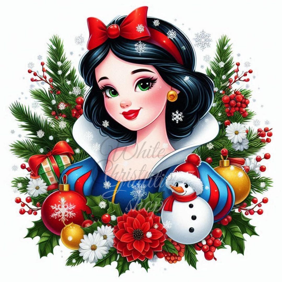 Princess Snow White Png, Christmas, Watercolor Design, Transparent ...