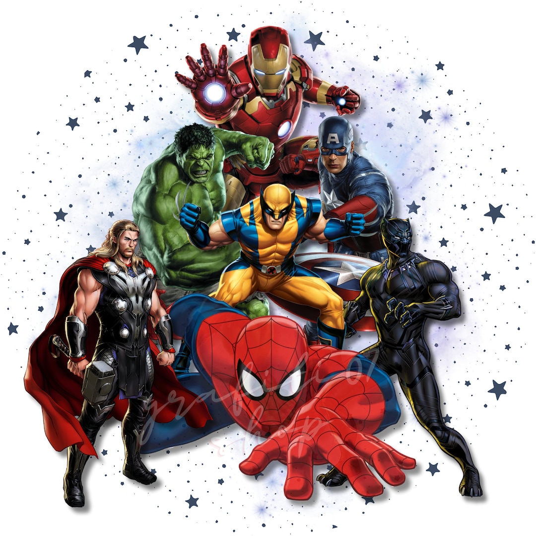 Spiderman, Wolverine, Thor, Hulk, Ironman, Black Panther, Avengers, Superhero, Printable Image ...