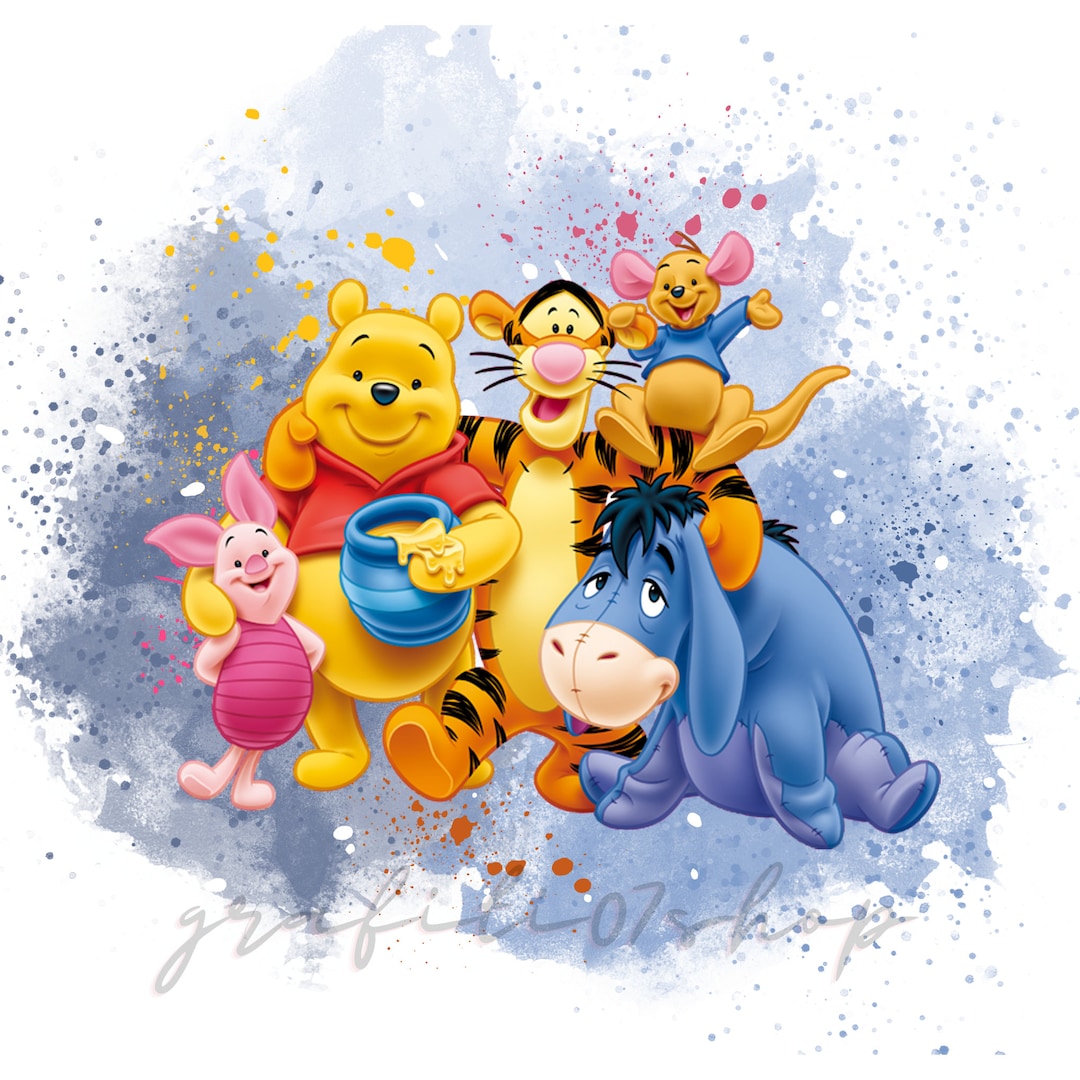 Winnie the Pooh Png, Watercolor Design, Clipart, Tigger, Piglet, Eeyore ...
