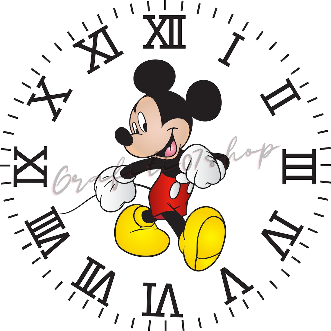 Mickey Mouse Themed Wall Clock, Mickey Mouse Clipart, Wall Clock Design ...
