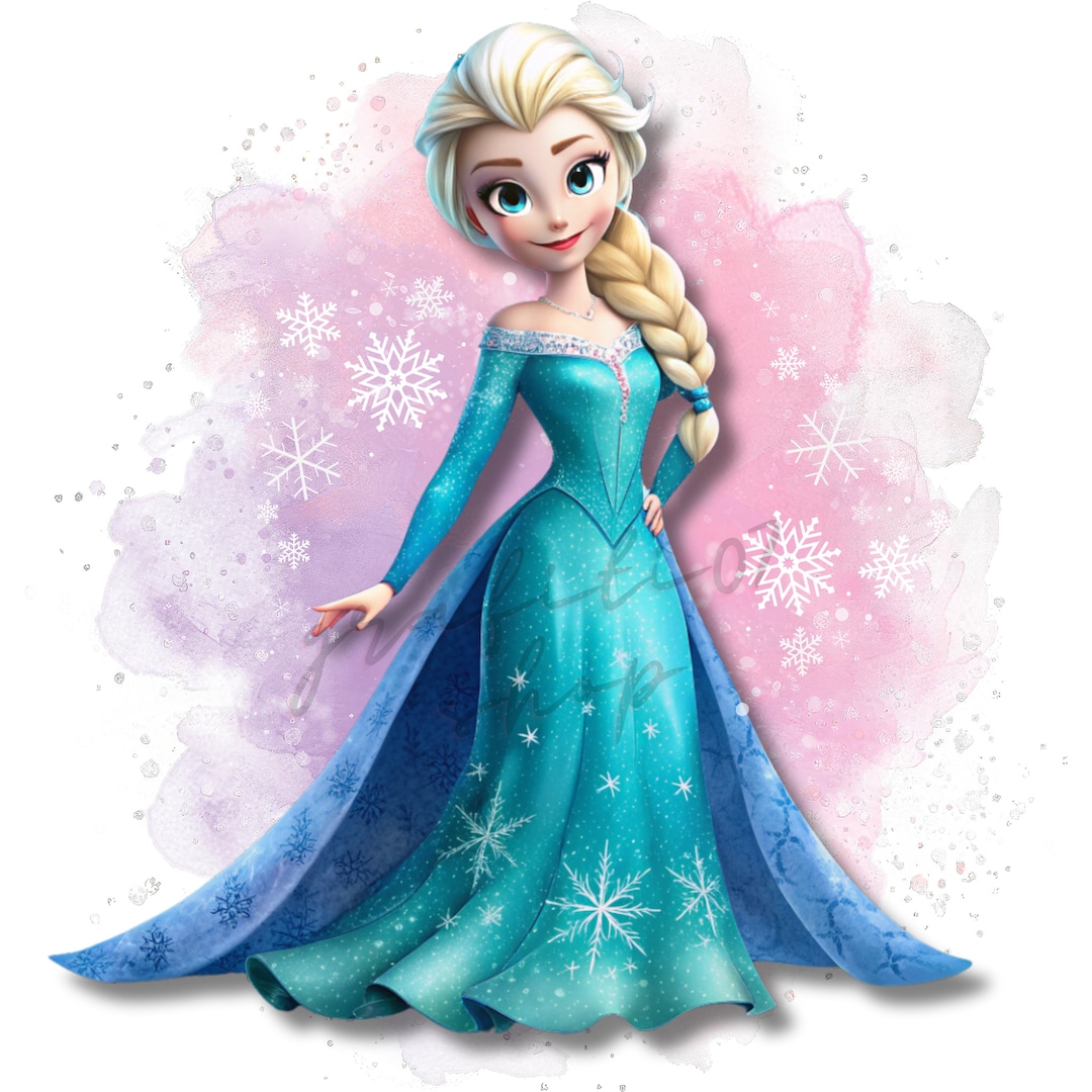 Princess Elsa Png, Watercolor Design, Princess Elsa, Instant Download ...