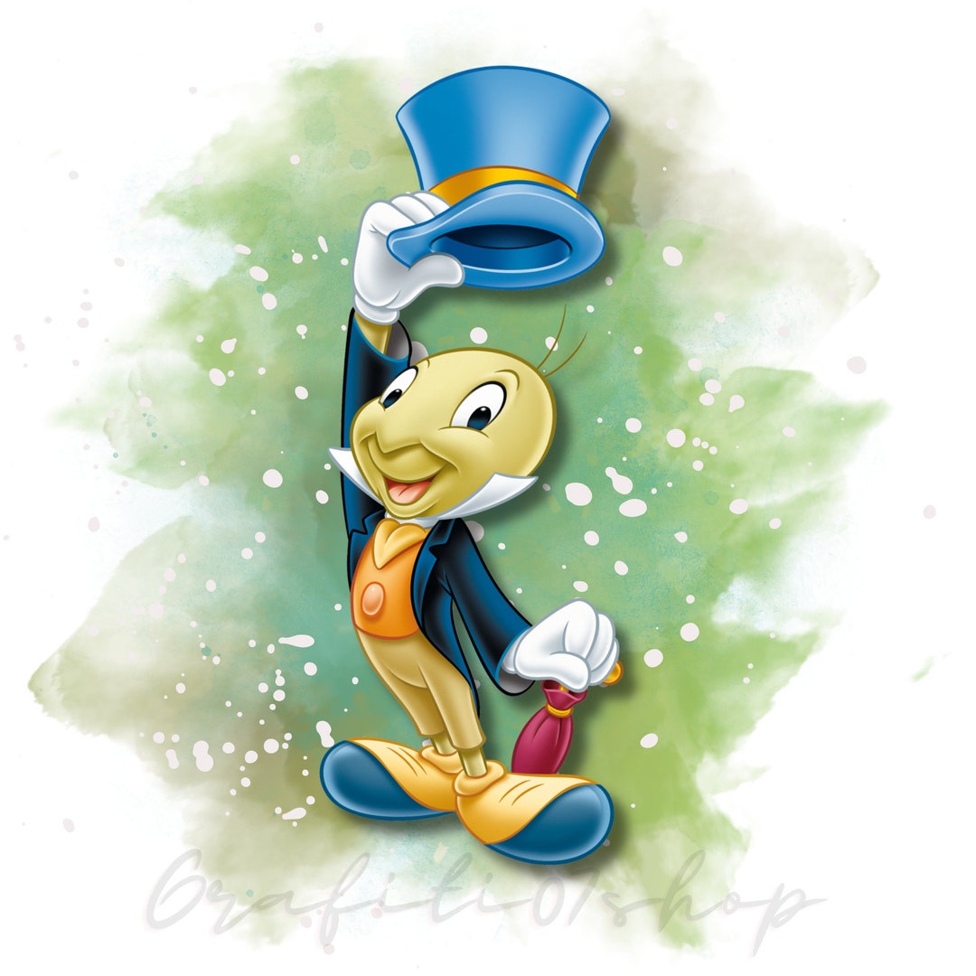 Jiminy Cricket Png, Watercolor Design, Transparent Background, Clipart, Pinocchio Character ...