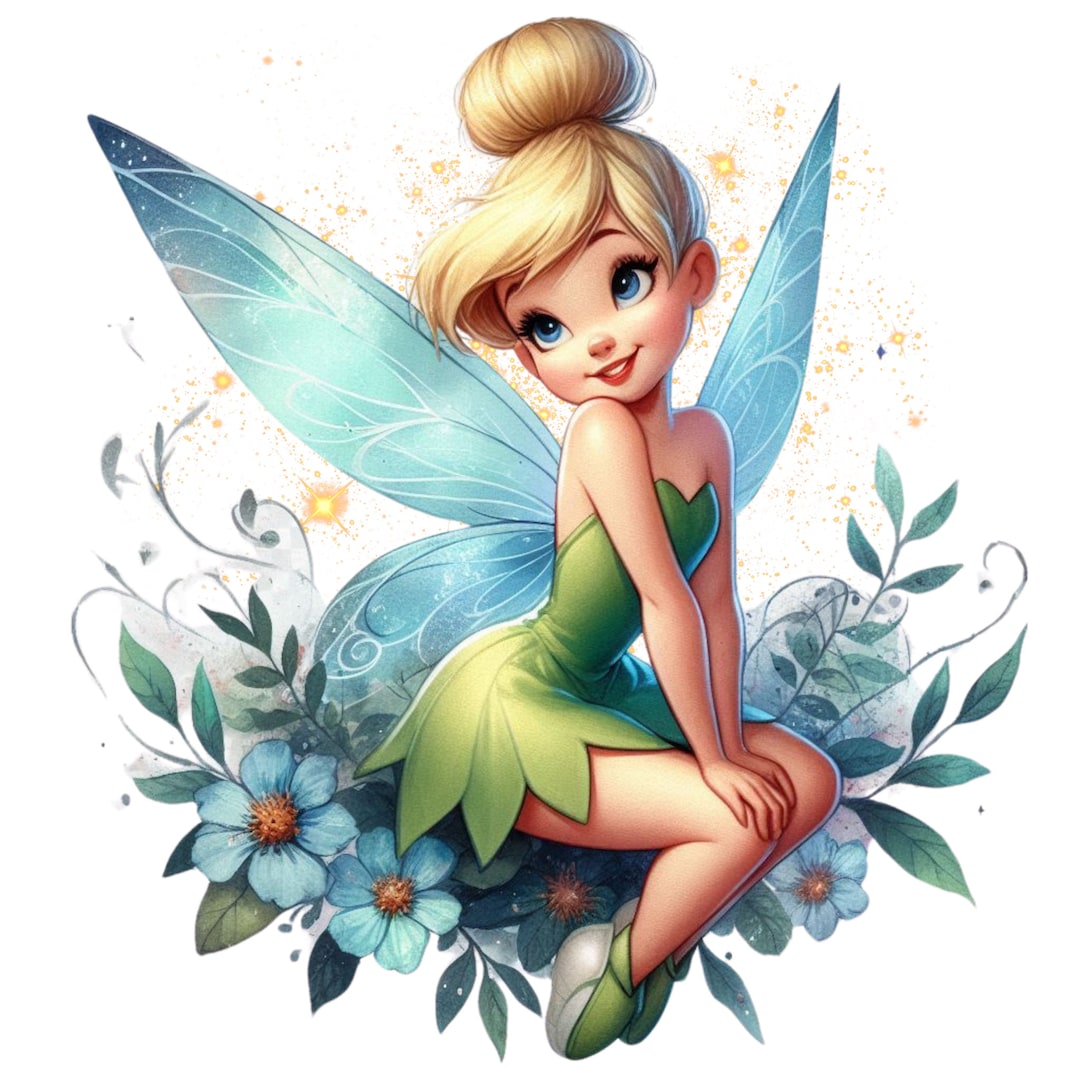Tinker Bell png, diseño de acuarela, clipart de Peter pan, lindo hada ...