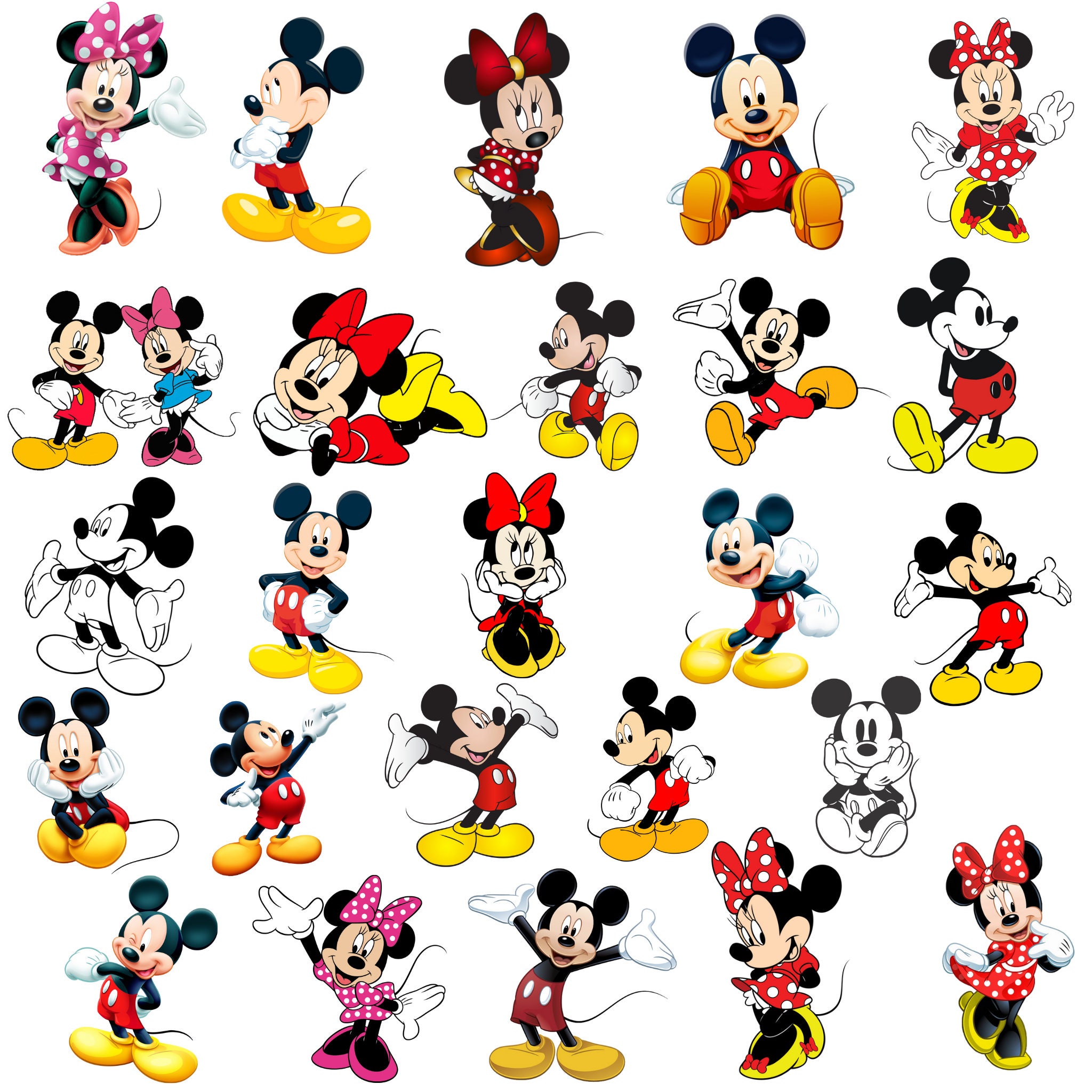 Mickey Mouse Png Bundle, Minnie Mouse Png Bundle, Mickey Mouse Clipart ...