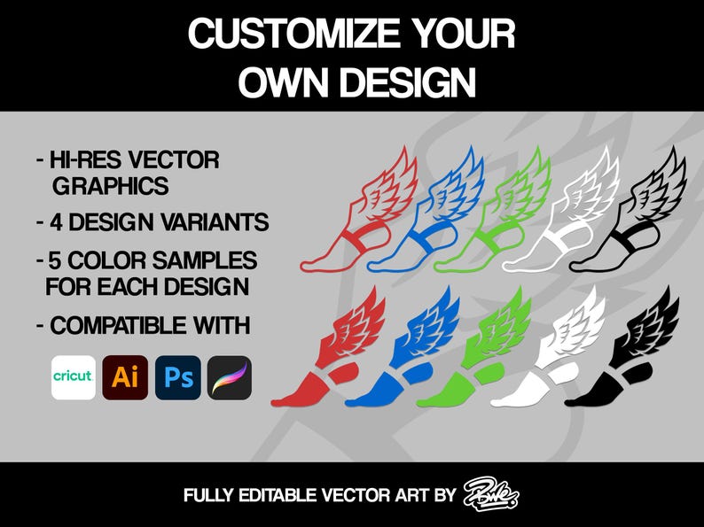 Wing Foot Vector Art Svg Eps Png Cricut Ready - Etsy
