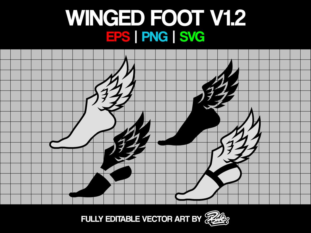 Wing Foot Vector Art Svg Eps Png Cricut Ready - Etsy