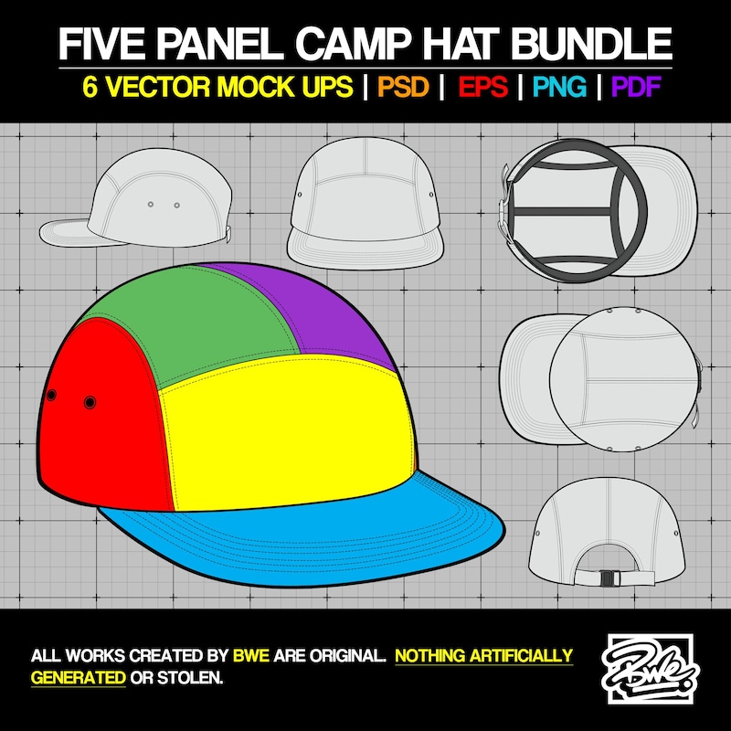 5 Panel Hat - Etsy
