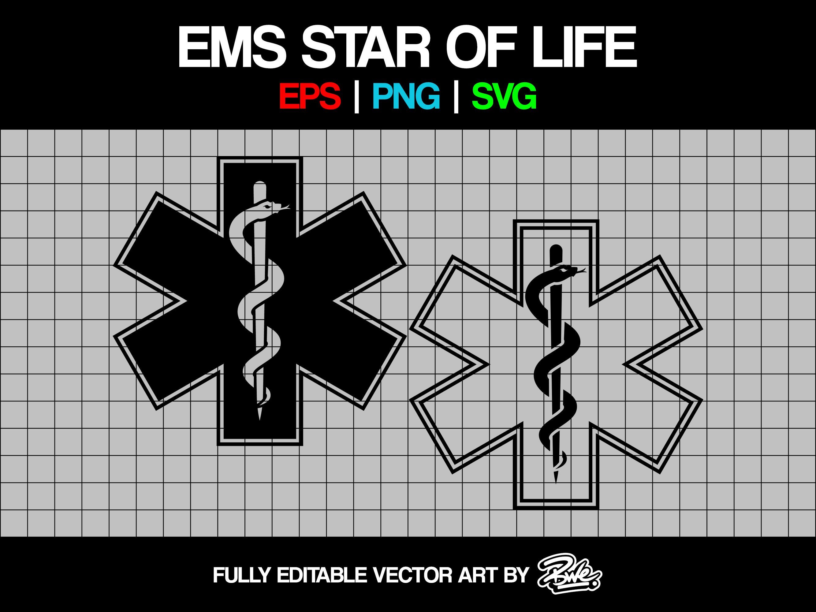 Star of Life Crest Emergency EMS Vector Art Svg Eps Png Cricut Ready - Etsy