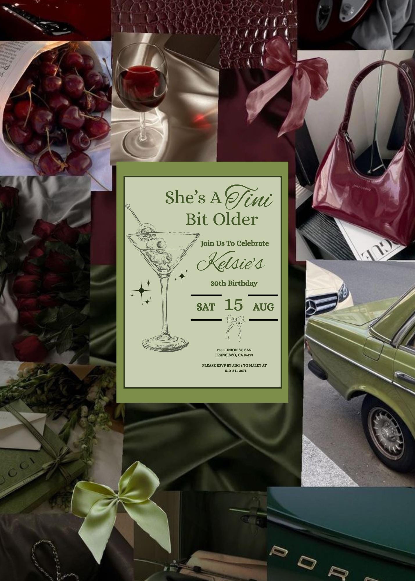 Martini Birthday Invitation: Tini Bit Older Template (digital Download ...