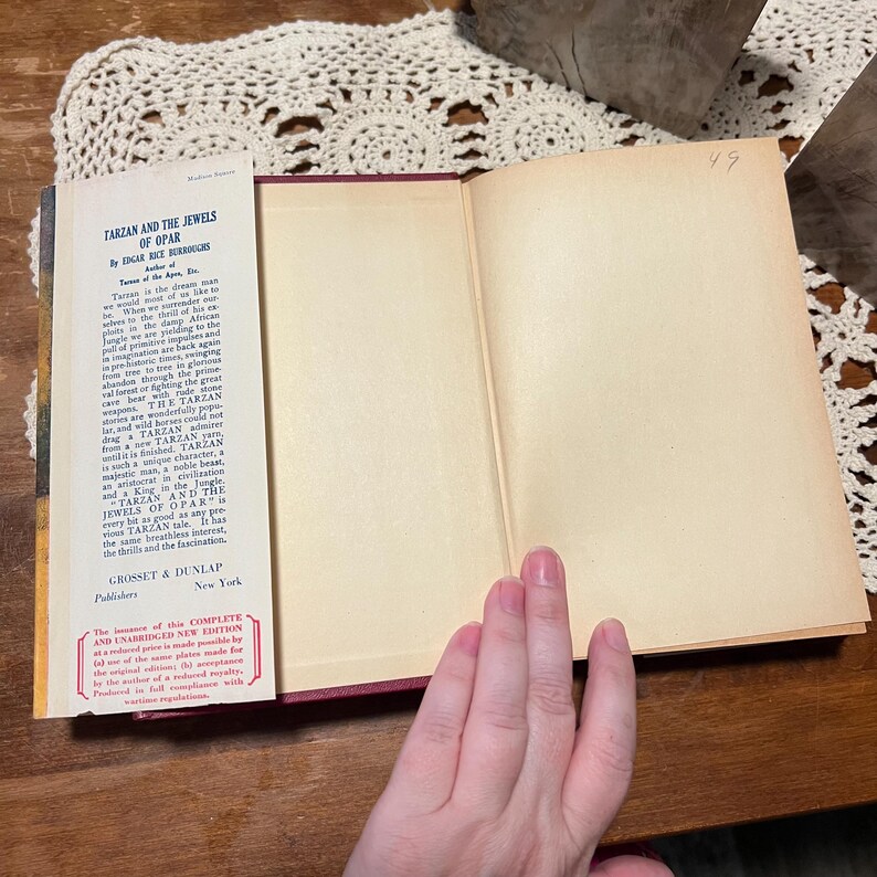 Tarzan and the Jewel of Opar Book Grosset Dunlap Edition Edgar Rice ...