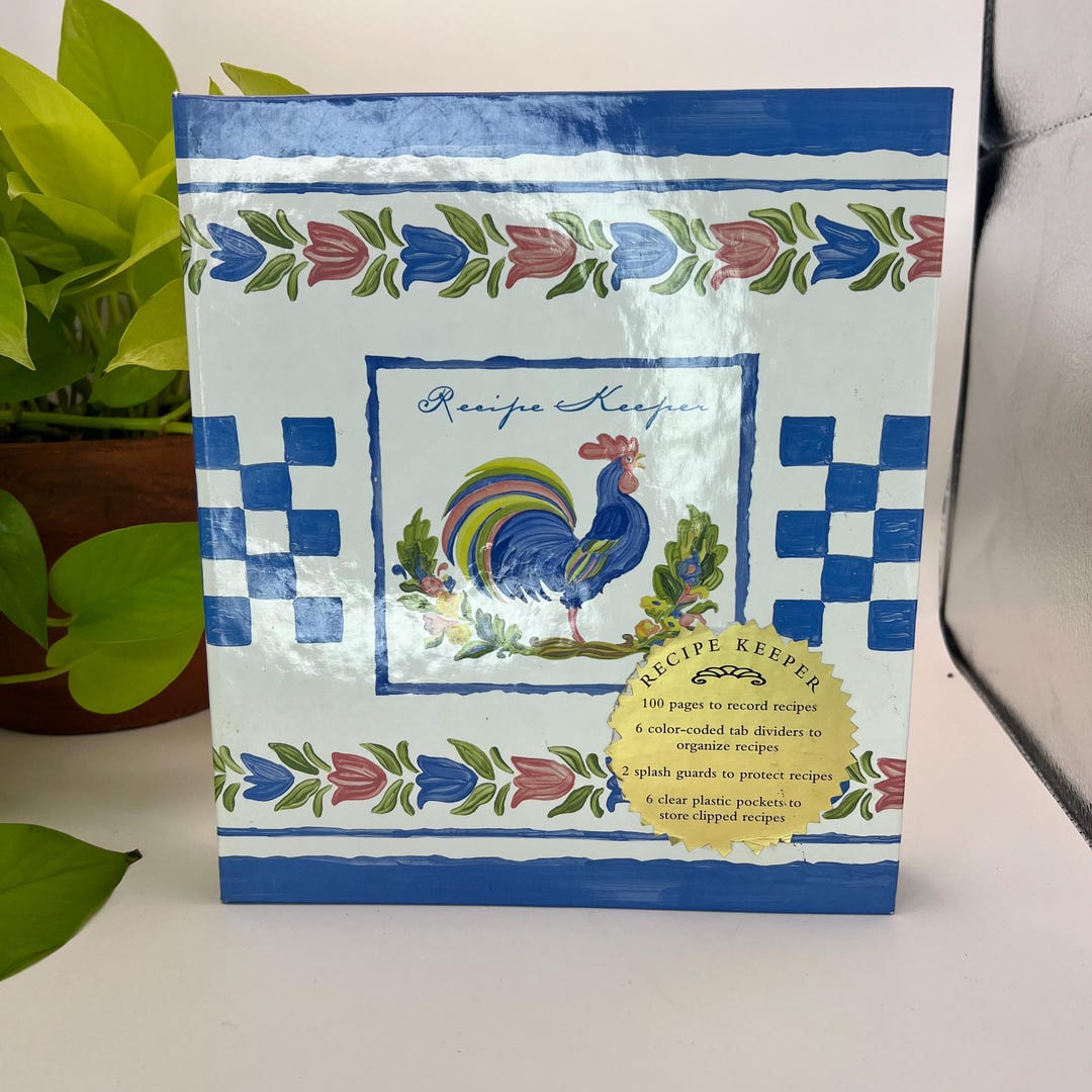 Vintage Susan Winget Rooster Recipe Keeper Binder Country Kitchen ...