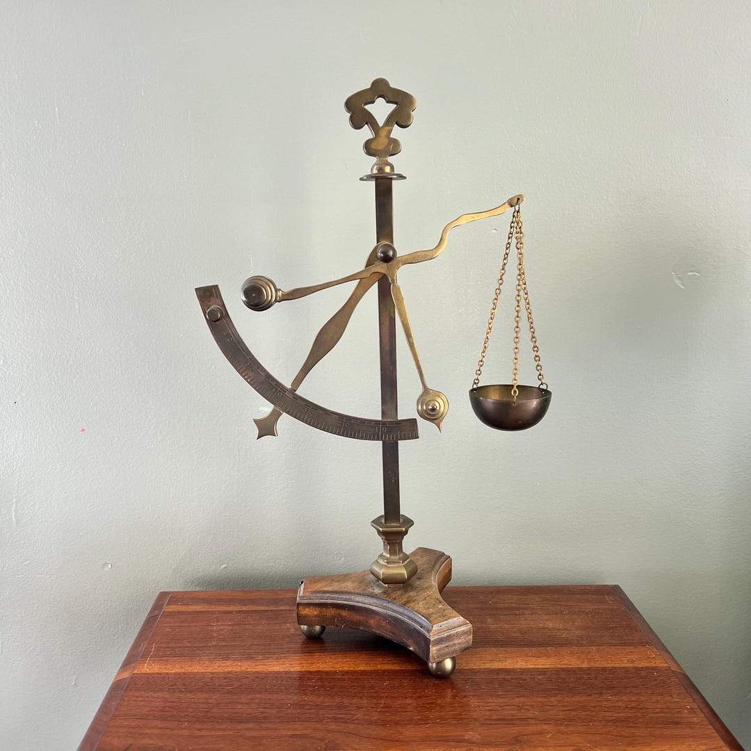 Italian Brass Apothecary Style Balance Scale Hollywood Regency Mid ...