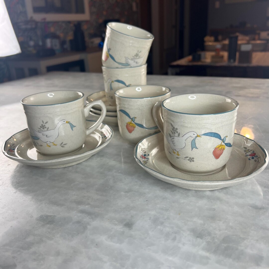 International Marmalade "marmalade Goose" Stoneware Japan Five Saucers ...