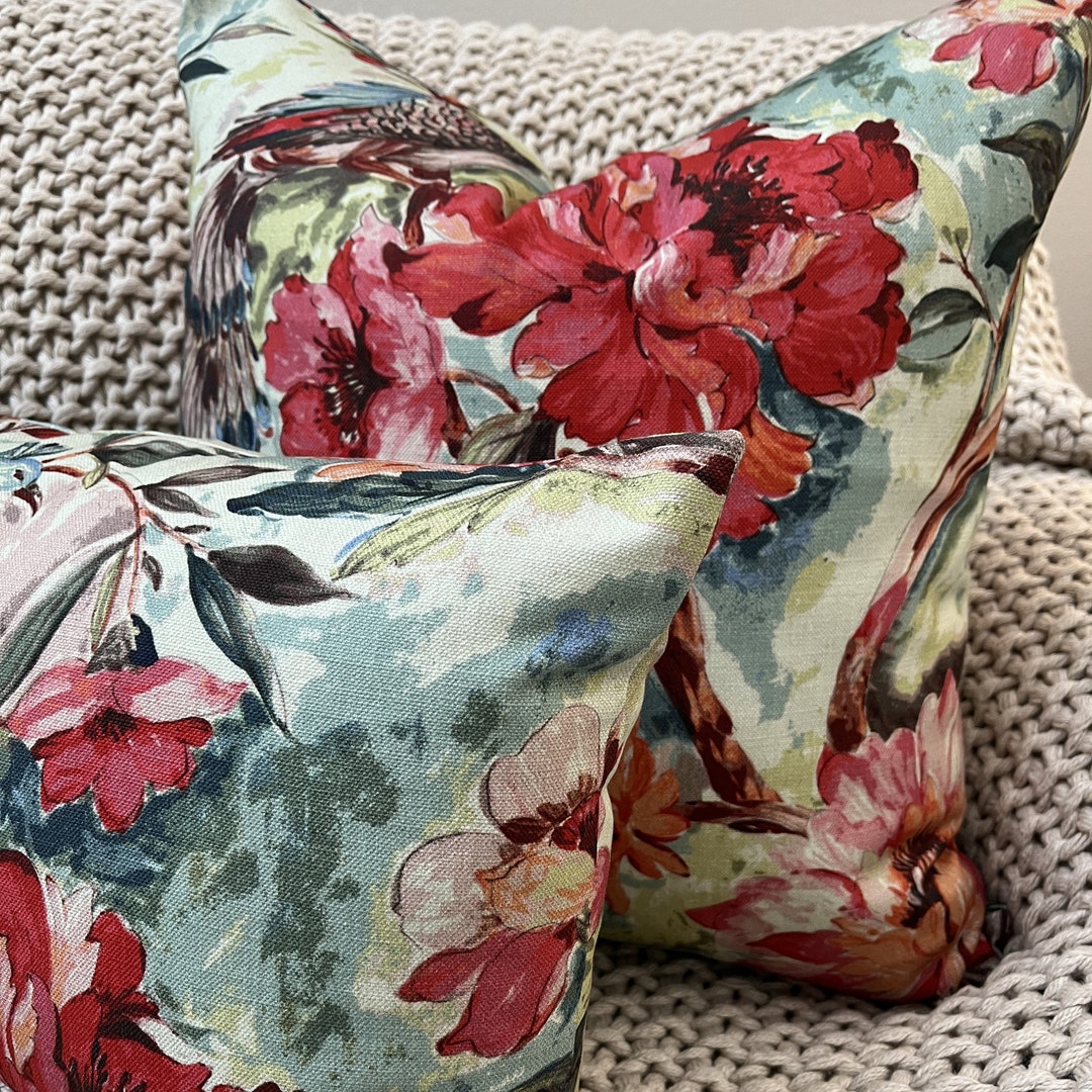 Hamilton Kingsway Peacock Floral Pillow Cover - Etsy
