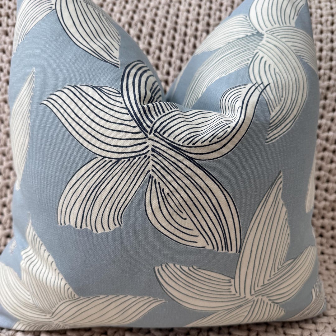 Sky Blue Pinwheel Floral Pillow Cover - Etsy