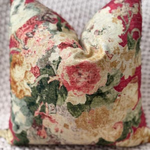 Crimson Red Floral Pillow Cover - Etsy