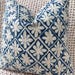 Blue and Natural Floral Diamond Pillow Cover - Etsy