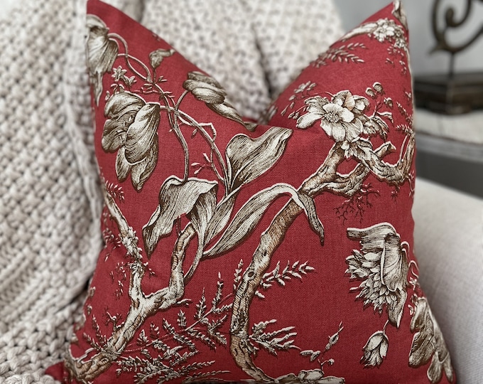 Fired Red Linen Pillow Cover, Red Pillow, Linen Pillow Cover, Wabi Sabi ...