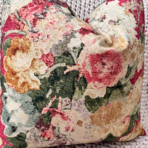 Crimson Red Floral Pillow Cover - Etsy