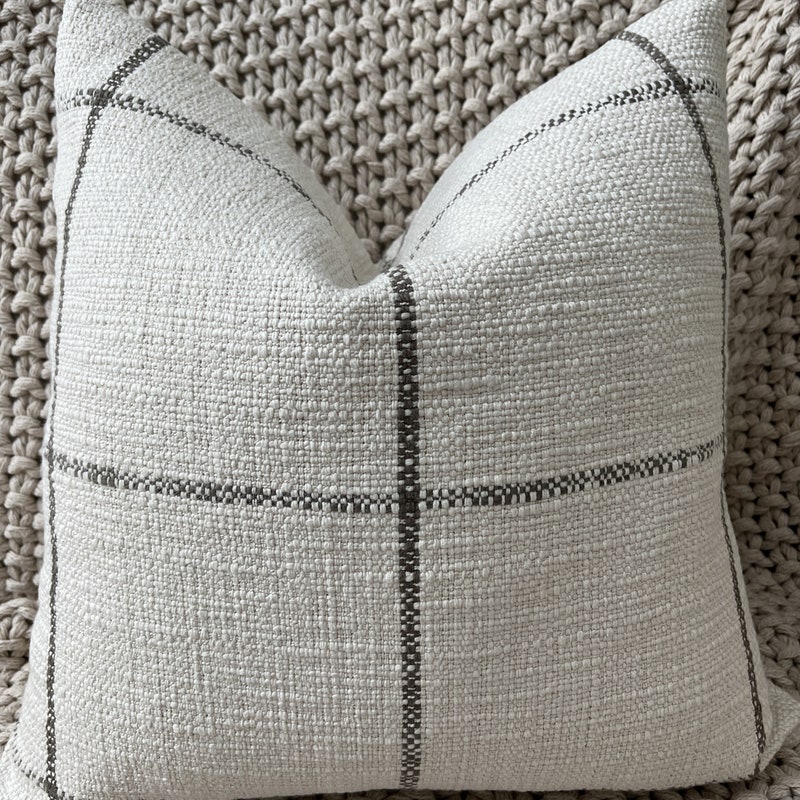 Gray Plaid Pillow - Etsy