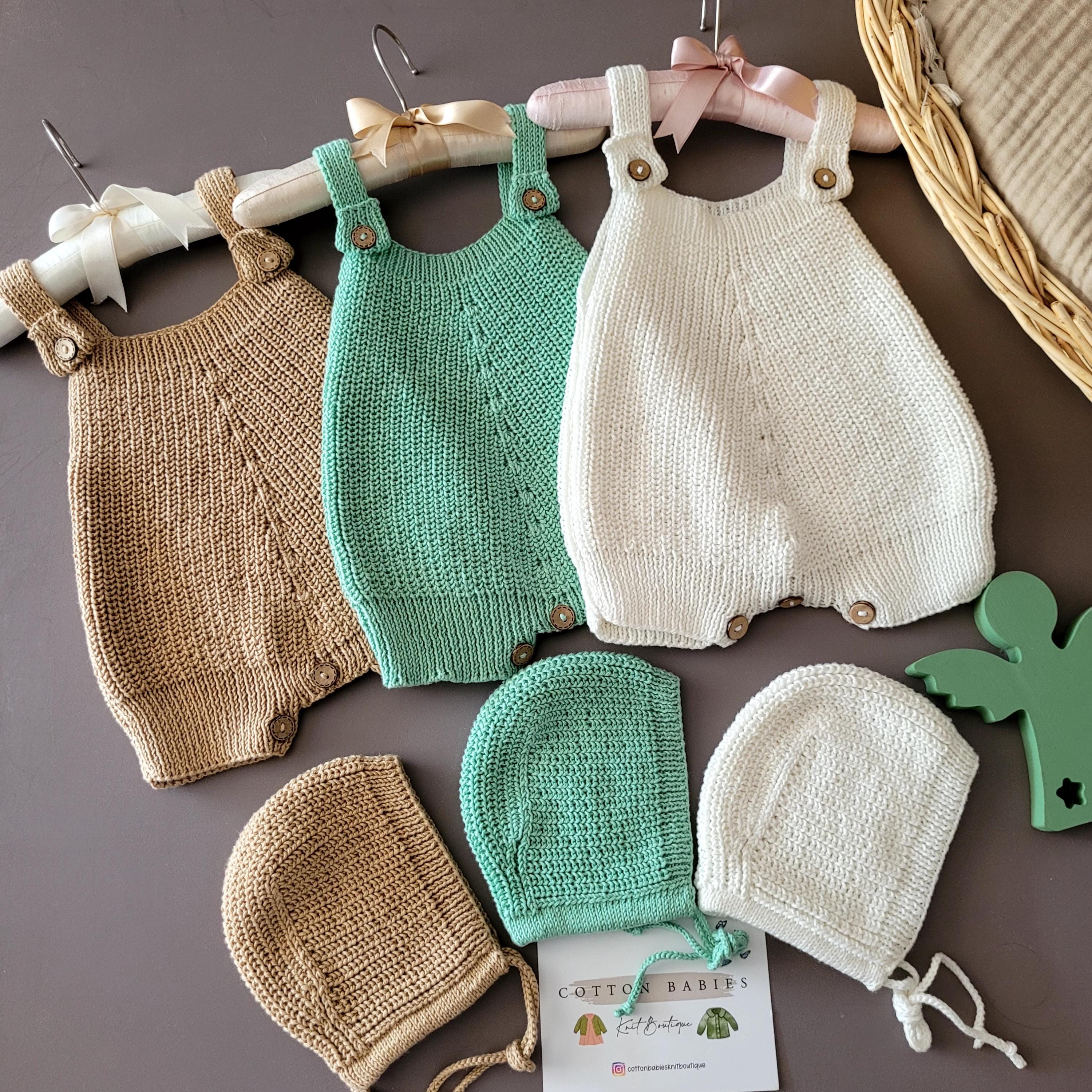 Handmade Knit Baby Romper, Soft Cotton Jumpsuit, Baby Shower Gift - Etsy