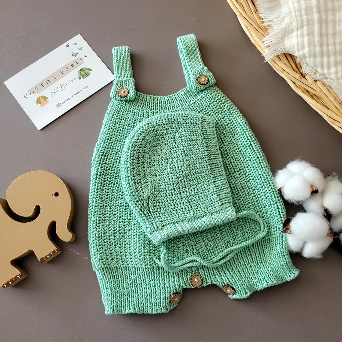 Handmade Knit Baby Romper, Soft Cotton Jumpsuit, Baby Shower Gift - Etsy