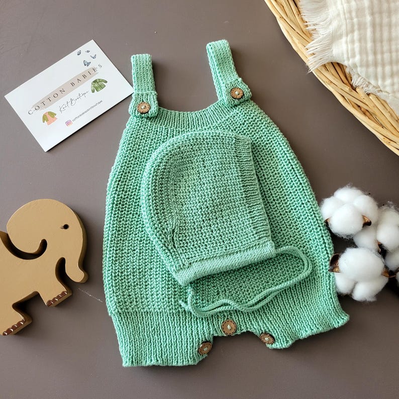 Handmade Knit Baby Romper, Soft Cotton Jumpsuit, Baby Shower Gift - Etsy